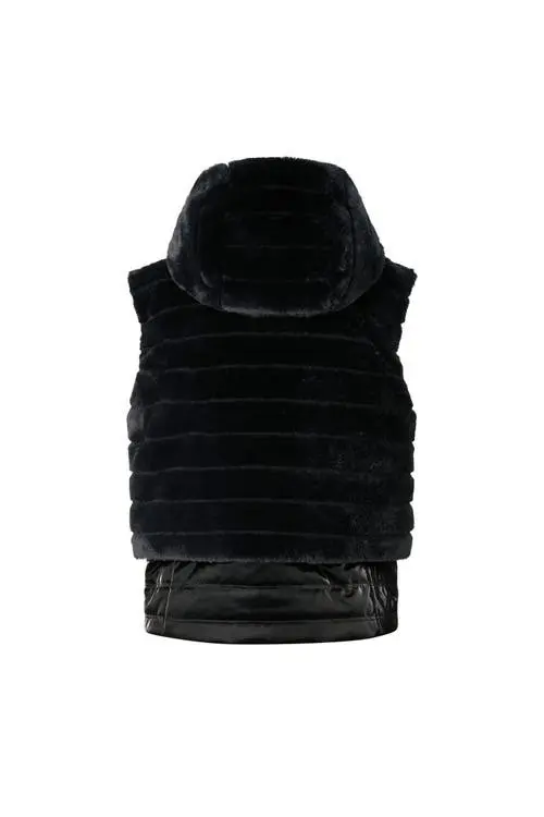 Bogner Manda Faux Fur Down Vest - Black