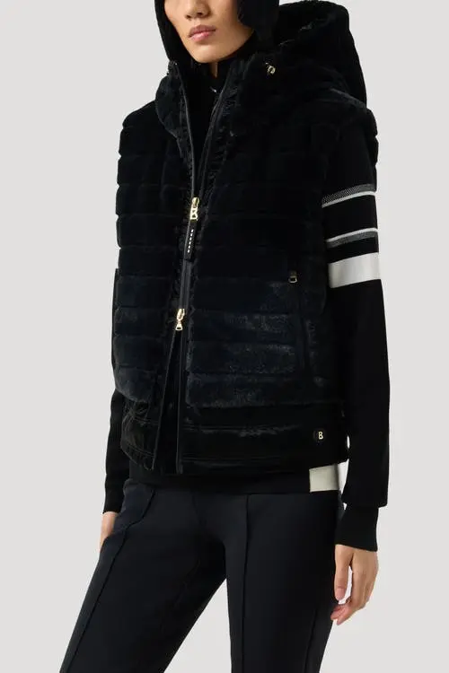 Bogner Manda Faux Fur Down Vest - Black