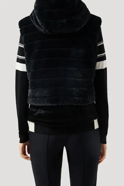 Bogner Manda Faux Fur Down Vest - Black