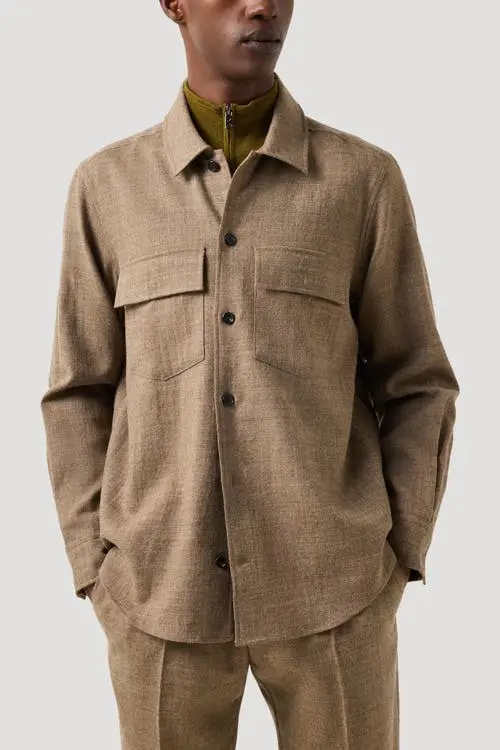Bogner Heiko Virgin Wool Shirt - Brown