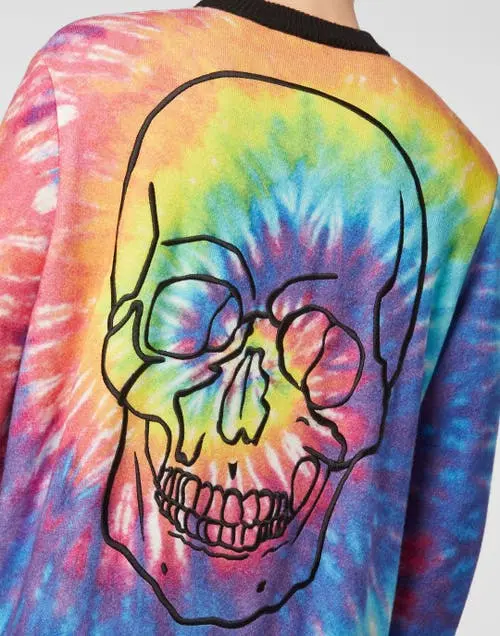 Philipp Plein Cashmere Pullover Round Neck Ls Tie Dye