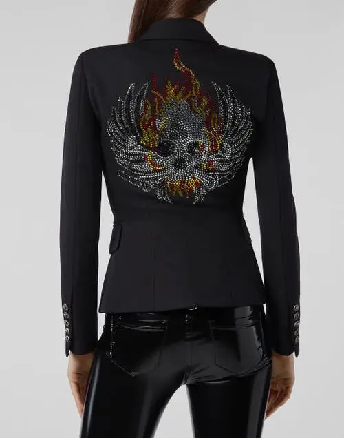 Philipp Plein Blazer Skull Crystal