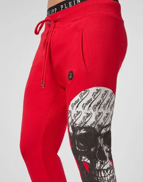 Philipp Plein Jogging Trousers Allover Skull - Red