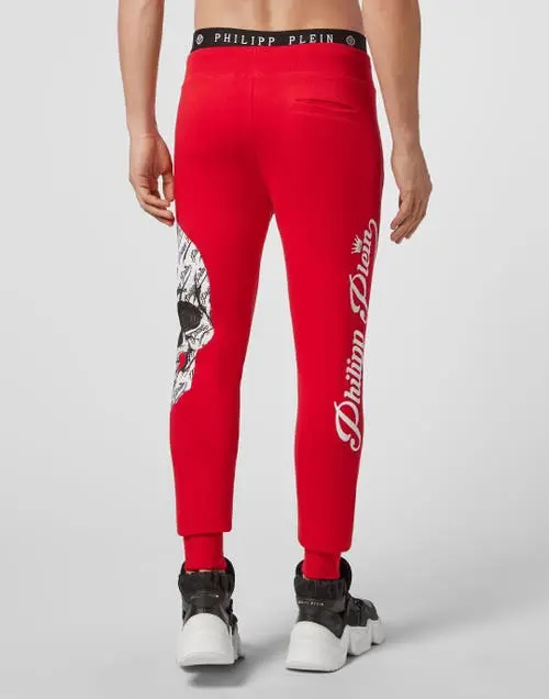 Philipp Plein Jogging Trousers Allover Skull - Red