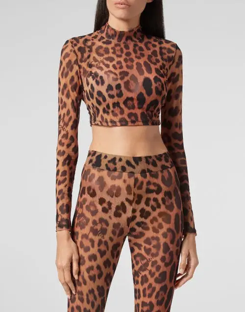 Philipp Plein Ls Top Leopard