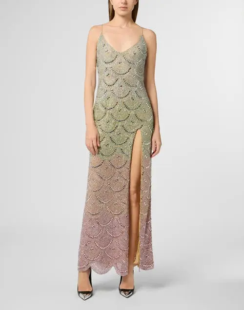 Philipp Plein Long Dress Waves