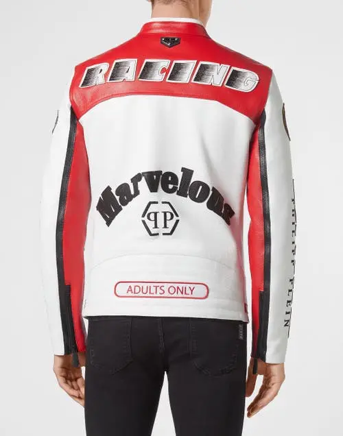 Philipp Plein Leather Vintage Moto Jacket Marvelous