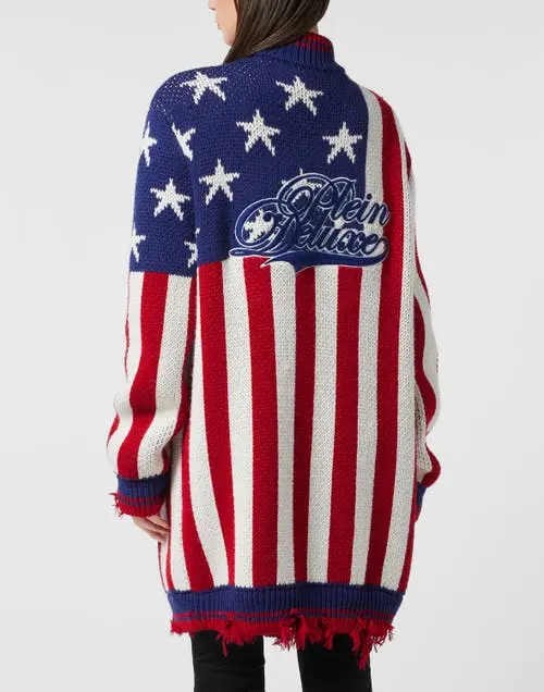 Philipp Plein Distressed Oversize Cardigan America