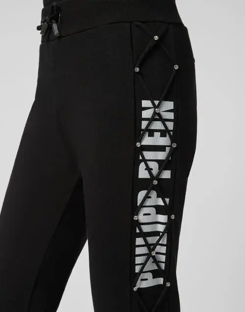 Philipp Plein Jogging Trousers Net Crystal Touch Fringe