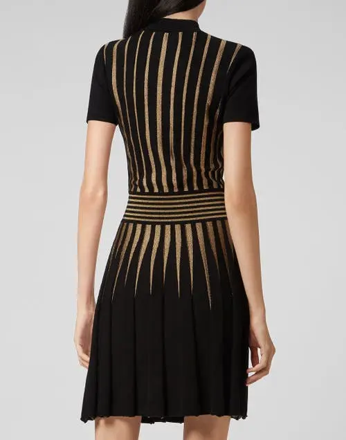 Philipp Plein Knit Day Dress Gold