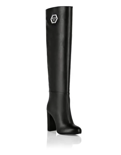 Philipp Plein Leather Boots High Heels