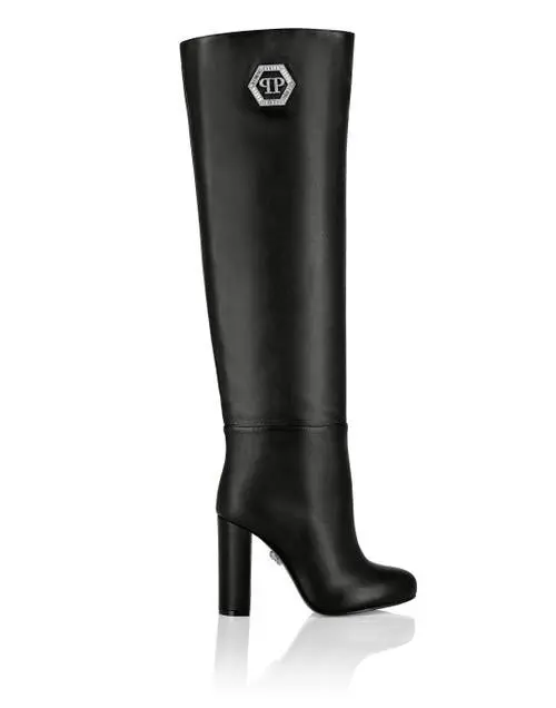 Philipp Plein Leather Boots High Heels