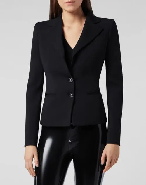 Philipp Plein Blazer Skull And Roses - Black