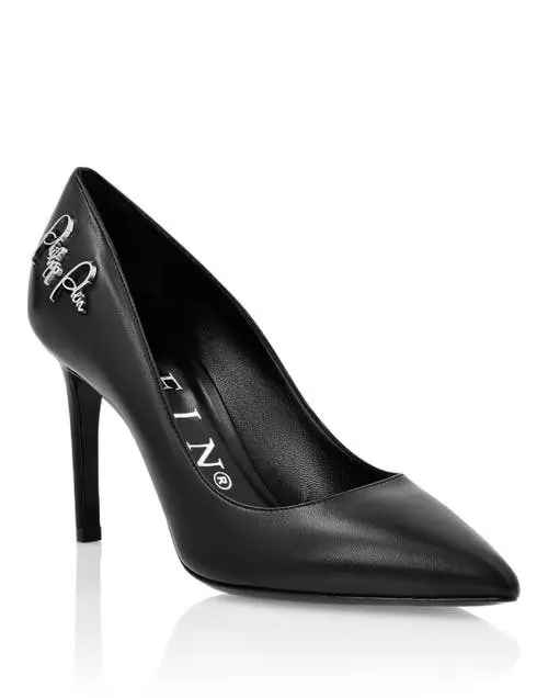 Philipp Plein Decollete Mid Heels Signature - Black