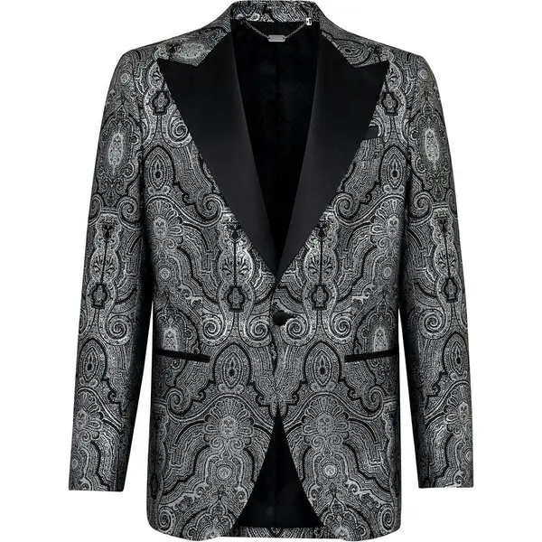 BILLIONAIRE Blazer Super Slim Fit Paisley - Silver