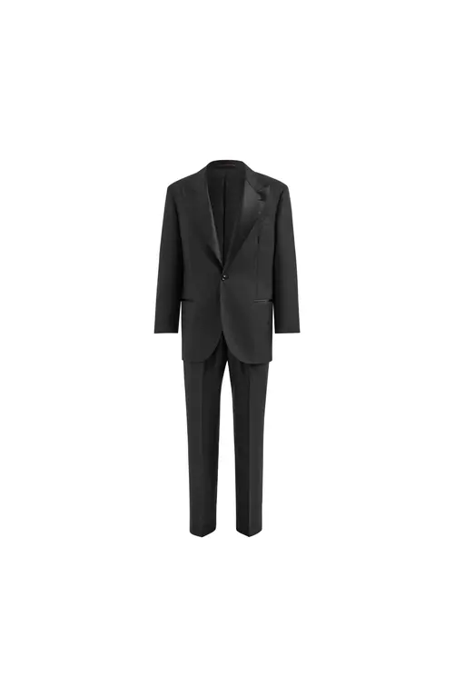 Brunello Cucinelli Lightweight Virgin Wool And Silk Twill Tuxedo With Peak-lapel Jacket
