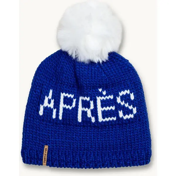Turtle Fur Apres Pom Beanie - Blue