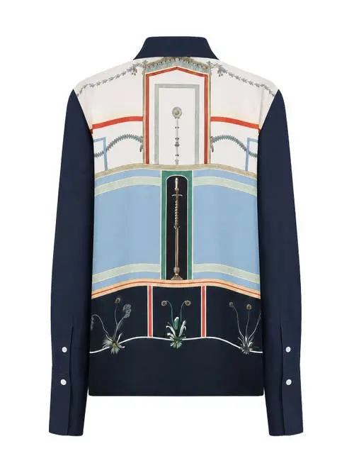 CALLAS MILANO Billie Scarf Back Shirt - Navy/combo