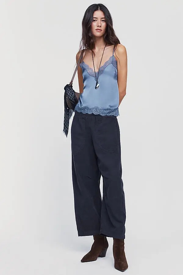 PILCRO Reese 100% Cotton Corduroy High-rise Wide-leg Pants - Graphite