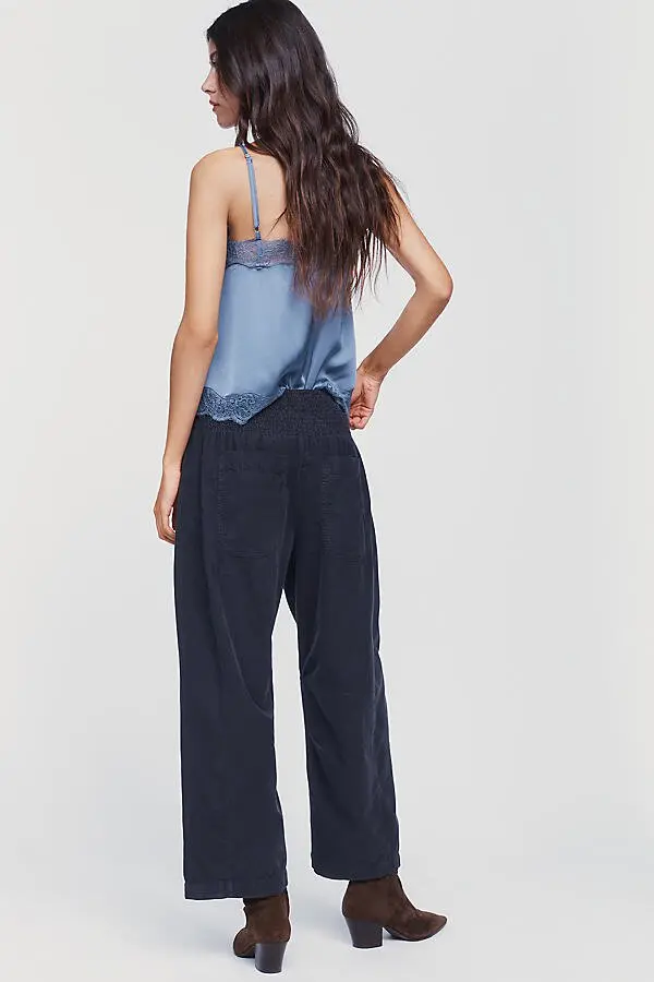 PILCRO Reese 100% Cotton Corduroy High-rise Wide-leg Pants - Graphite