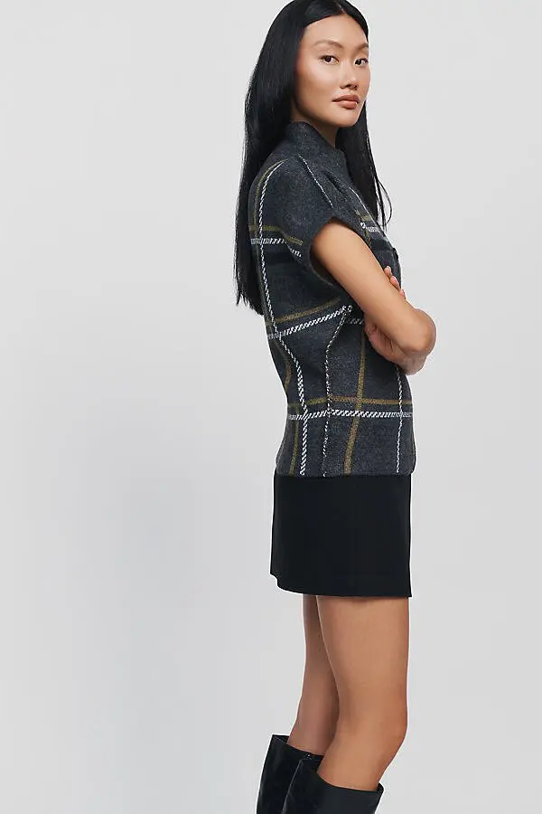 PILCRO Wool Blend Asymmetrical Button Sweater