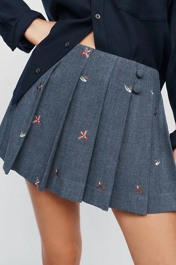 Maeve Kiki Prted Pleated Skort