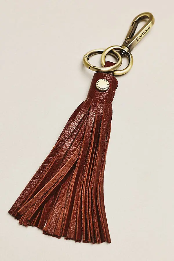 Barbour Tassle Leather Bag Charm - Brown