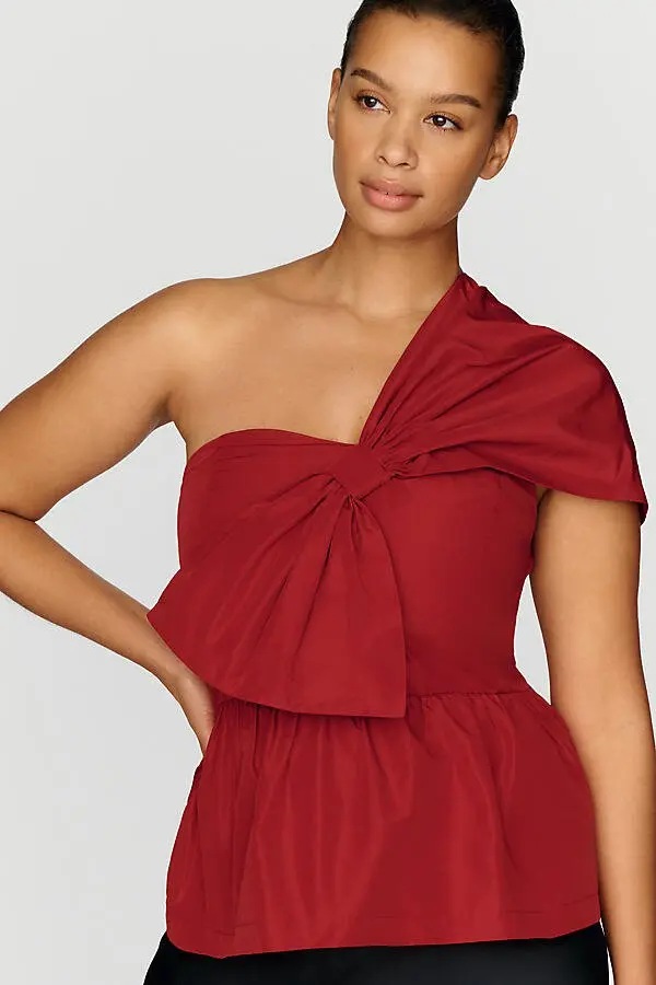 Anthropologie Loverlygrey X Elodie One-shoulder Blouse - Red