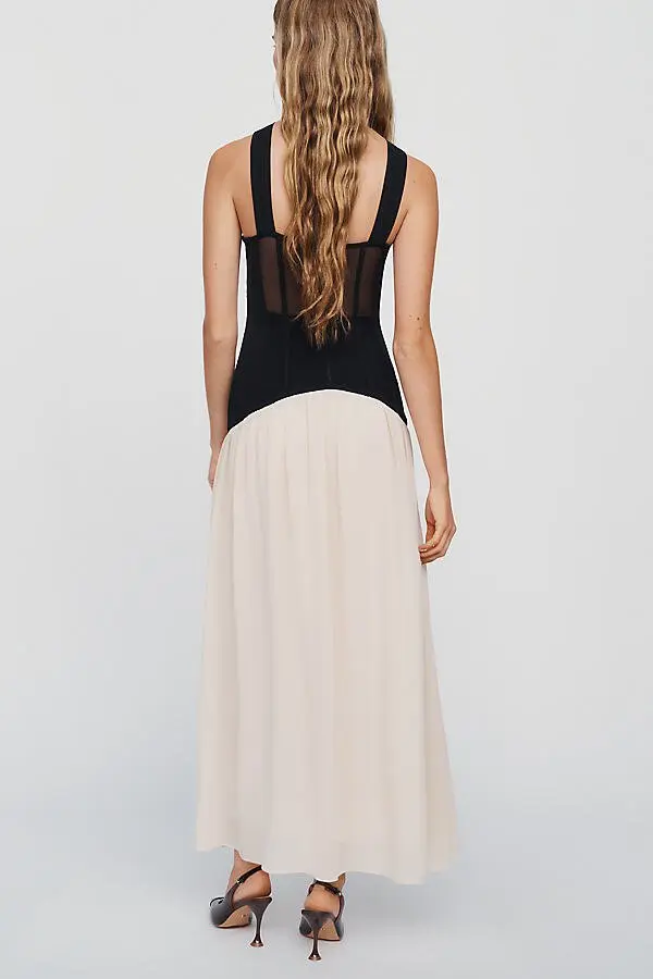 SIEMPRE Knit Sheer Maxi Dress