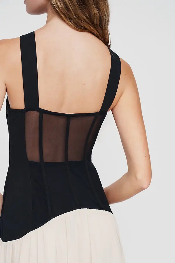 SIEMPRE Knit Sheer Maxi Dress