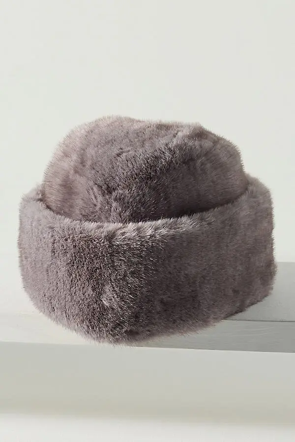LUCKY ZONE Faux Fur Sailor Hat - Grey