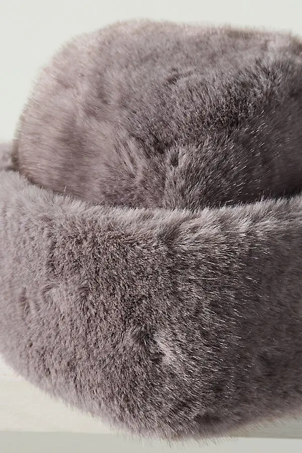 LUCKY ZONE Faux Fur Sailor Hat - Grey