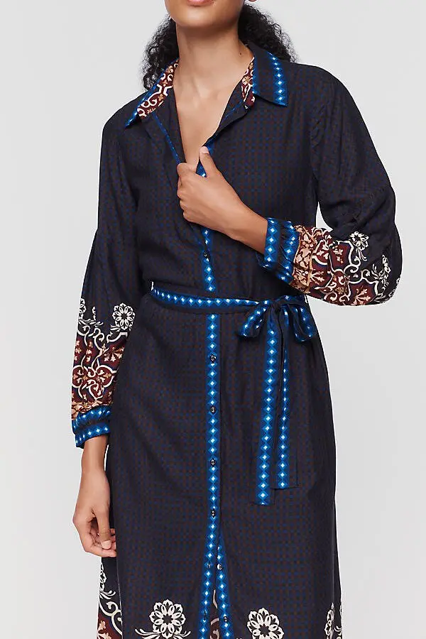 CELINA MOON Alicia 100% Cotton Popl Shirtdress