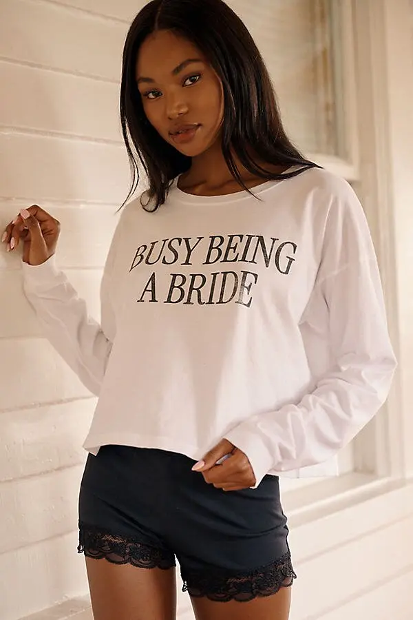 LETLUV 100% Cotton Busy Beg A Bride Long Sleeve Tee