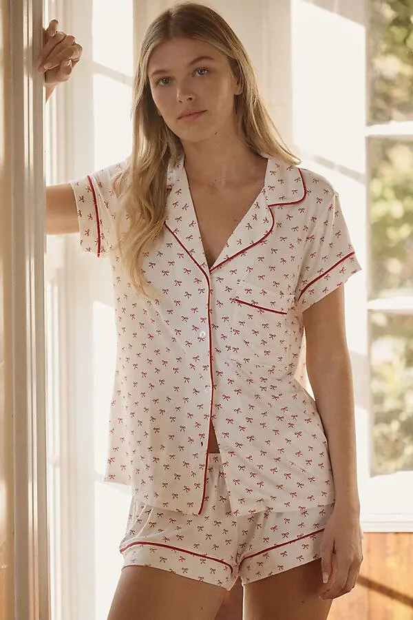 Eberjey Gisele Sleep Set - Ivory Pattern