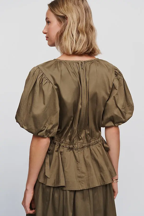 DAMSON MADDER Hadley 100% Cotton Puff Sleeve Blouse