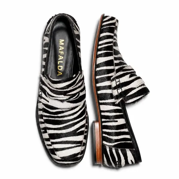 MAFALDA Neutrals Diana Zebra Pony Loafers