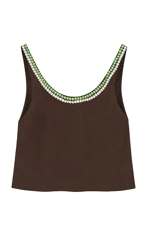 16Arlington Pippin Embroidered Top - Brown