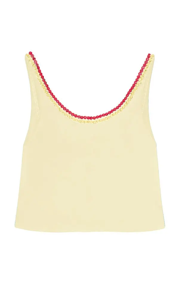 16Arlington Pippin Embroidered Top - Yellow