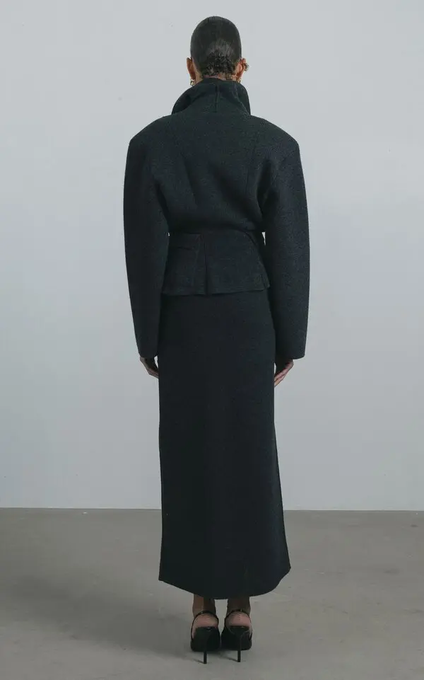 Arakii Exclusive Asymmetric Pin Wool Blazer
