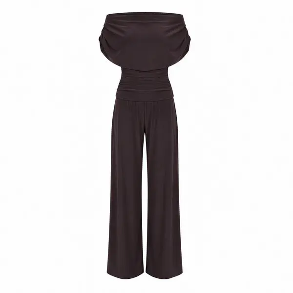 ATOM LABEL Carbon Jumpsuit In Dark Chocolate - Brown