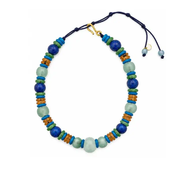 LALINDE Mediterranean Recycled Glass Necklace - Blue