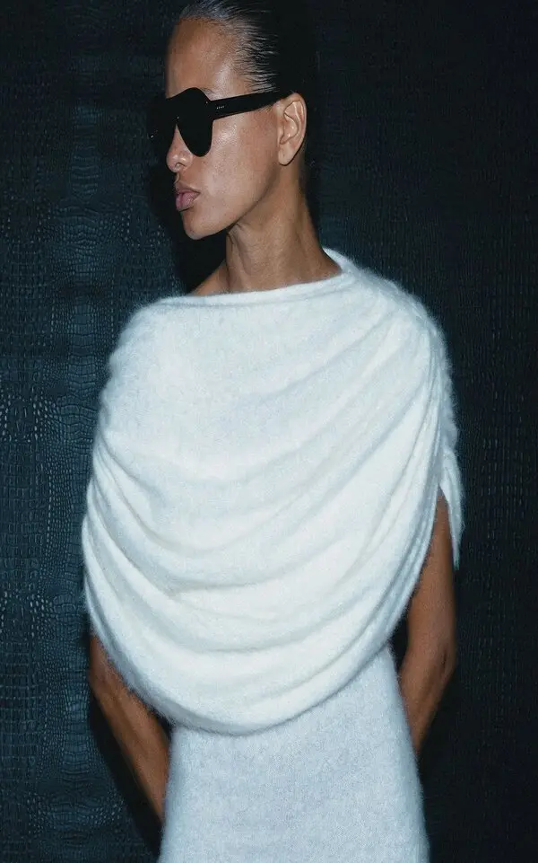 Arakii Exclusive Knitted Poncho Wool-cashmere Maxi Dress