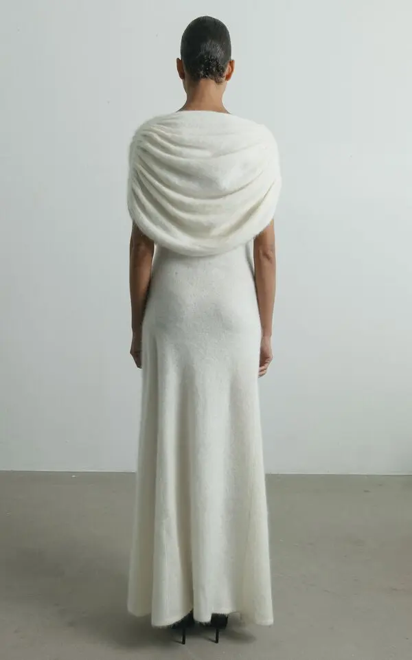 Arakii Exclusive Knitted Poncho Wool-cashmere Maxi Dress
