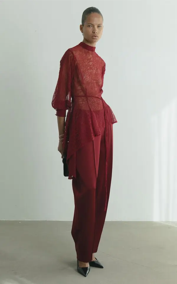 Arakii Exclusive Asymmetric Waist Tie-detailed Top