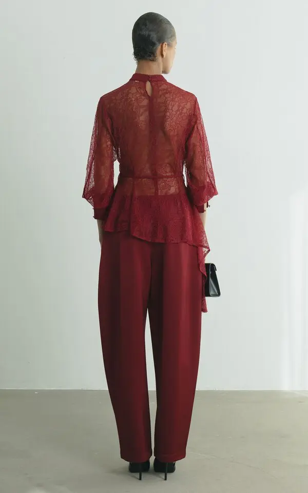 Arakii Exclusive Asymmetric Waist Tie-detailed Top