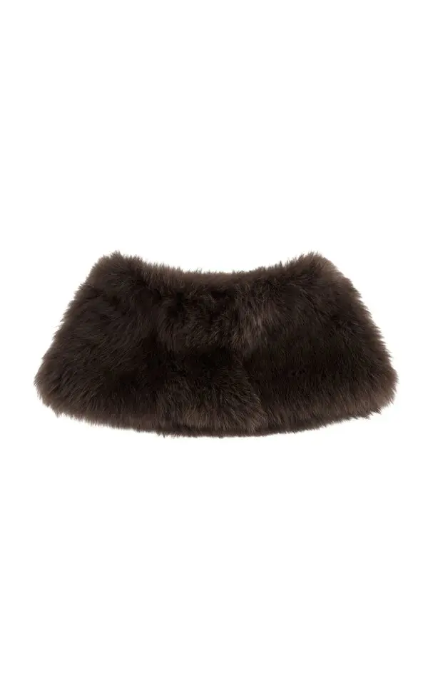 Arakii Exclusive Shearling Tube Leather Scarf
