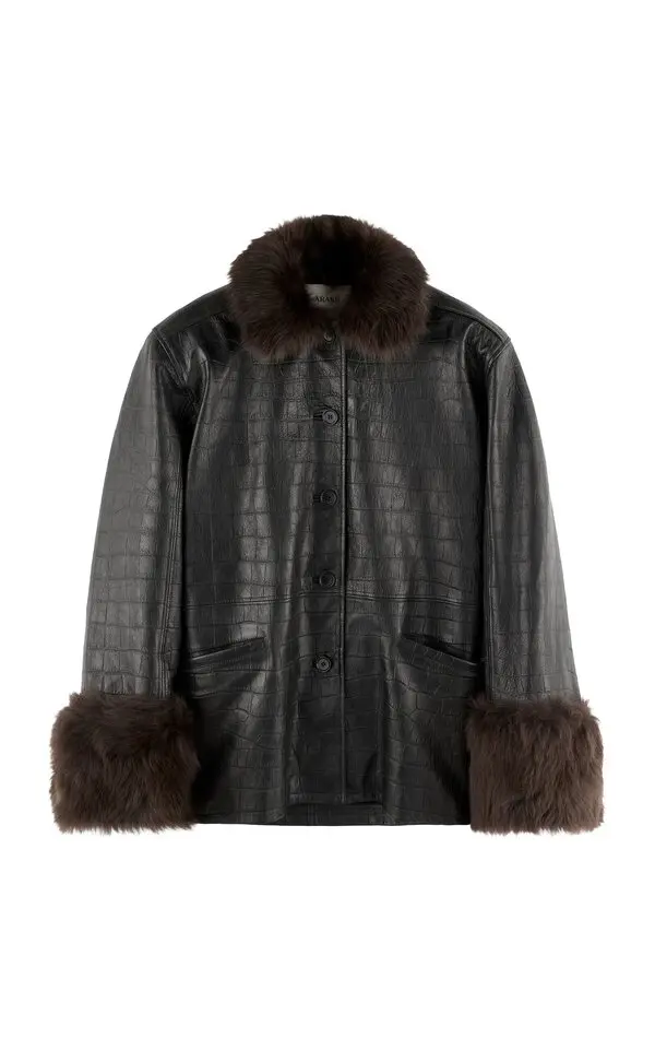 Arakii Exclusive Boxy Croc Leather Jacket