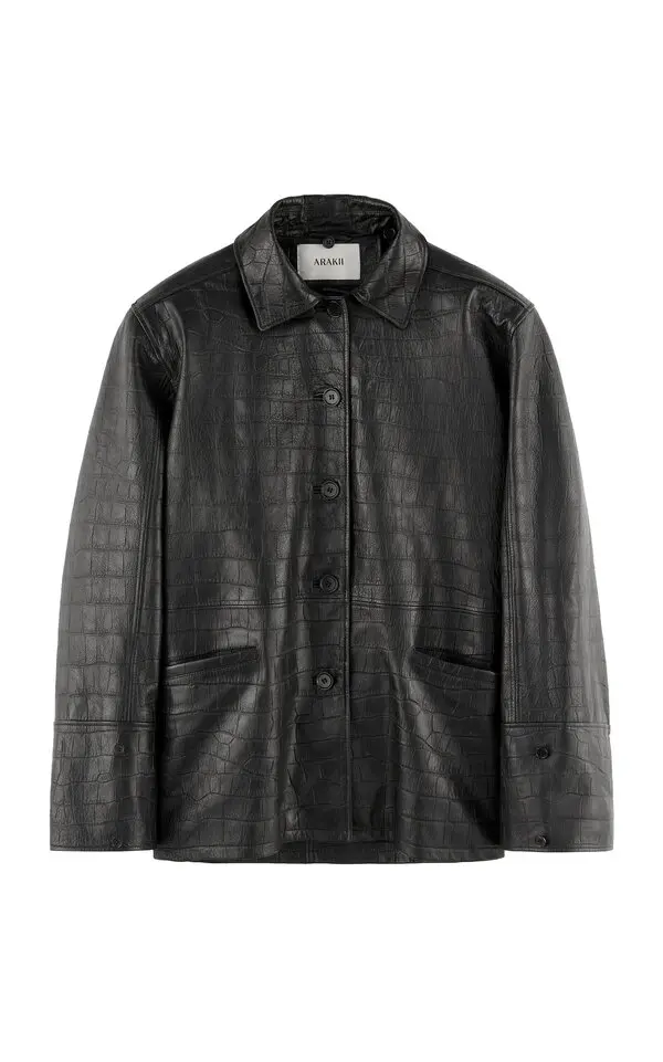 Arakii Exclusive Boxy Croc Leather Jacket