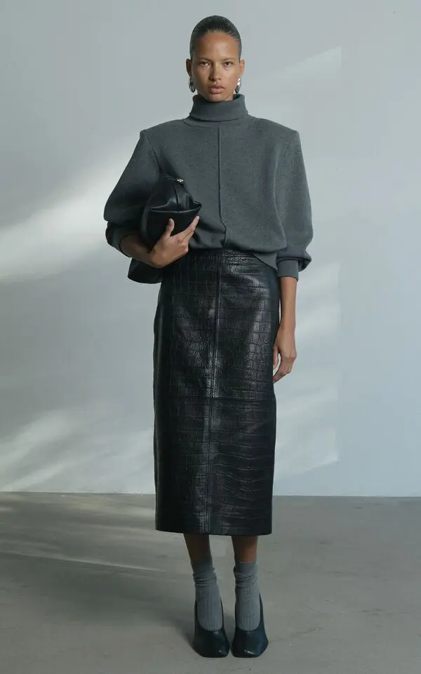 Arakii Exclusive Structured Rib Knit Sweater - Grey